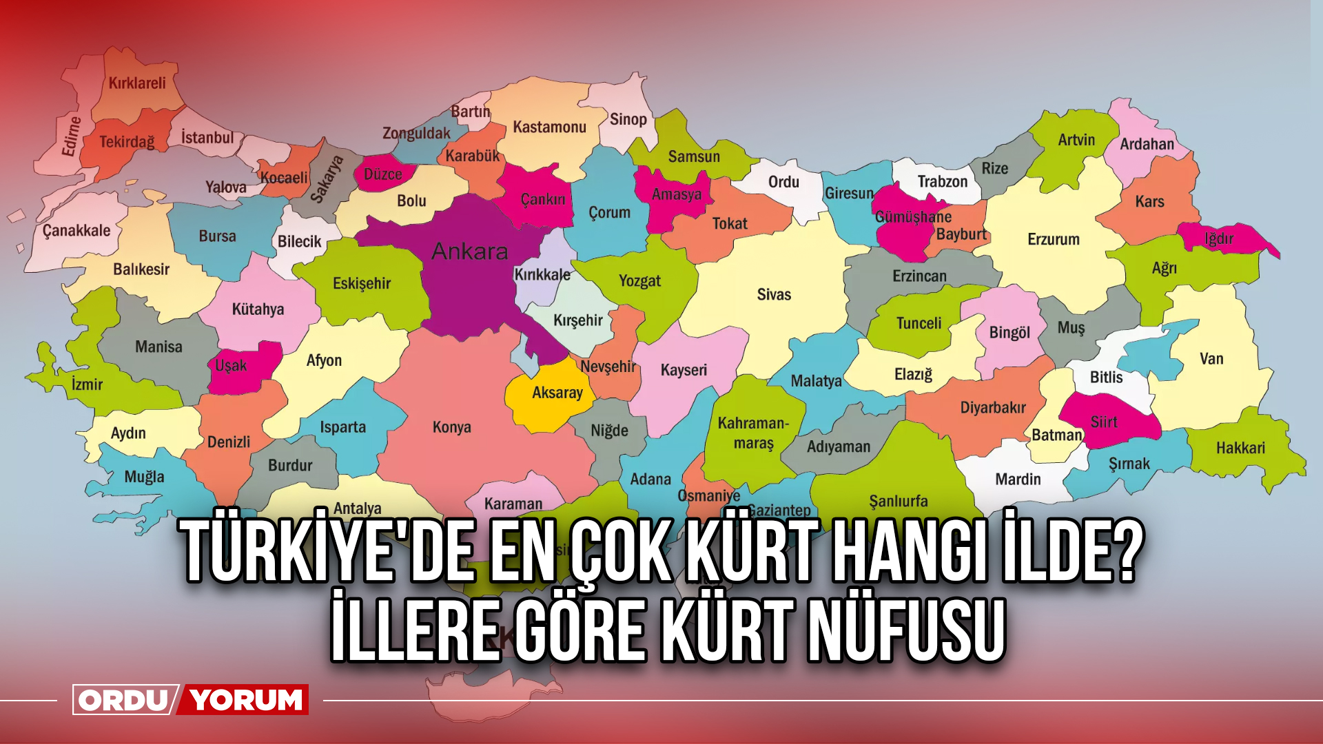 Türkiye'de en çok Kürt hangi ilde? İllere göre Kürt nüfusu - Ordu Yorum